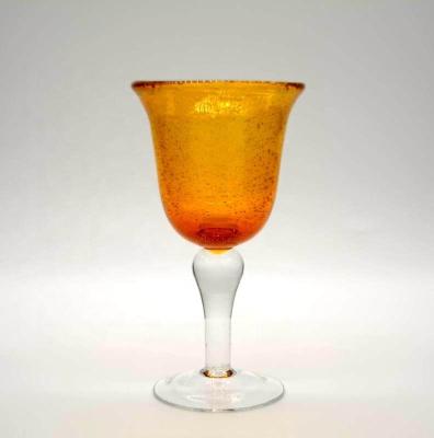 Κίνα Goblet φυσαλίδων χρώματος Handblown στερεό μεξικάνικο γυαλί κρασιού κρυστάλλου προς πώληση