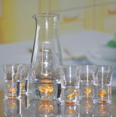 Chine Ensemble de verre à liqueur du fond de feuille d'or à vendre