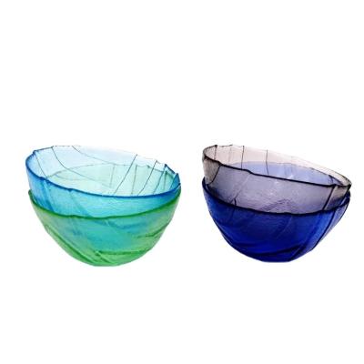 Chine Bol de fruit en verre fait main de couleur multi pour la cuisine à vendre