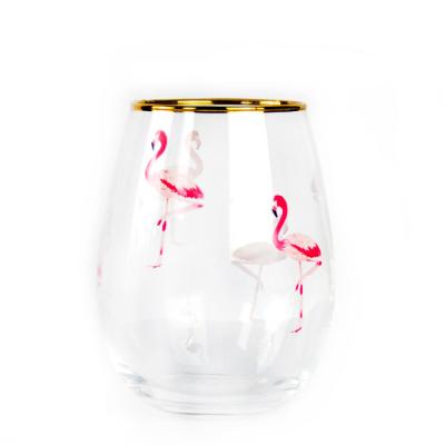 Chine Décalque peint à la main de couleur de Rim Wine Glass Tumbler With d'or à vendre