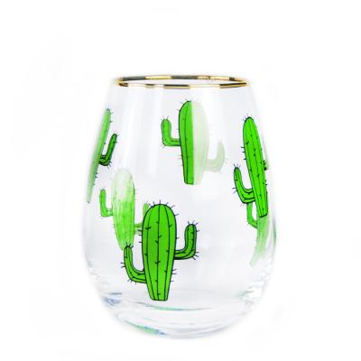 Chine Décalque peint à la main de couleur de Rim Wine Glass Tumbler With d'or à vendre