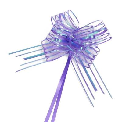 Cina La tirata porpora a 6 pollici del nastro piega le linee iridescenti nastro dell'organza in vendita