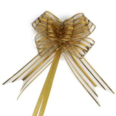 Cina la tirata metallica dell'oro dell'organza 6inches piega la decorazione della casa del partito in vendita