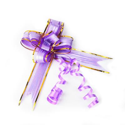 Cina il Natale di tirata del regalo di lunghezza di 46cm piega i nastri di plastica porpora di tirata in vendita