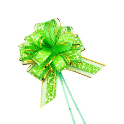 Cina La tirata verde dell'organza del cuore piega la decorazione a 6 pollici di spostamento di regalo in vendita