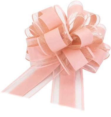 Cina La tirata a 6 pollici dell'organza dell'arco gigante rosa di tirata piega Pom Pom Gift Wrap in vendita