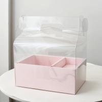 Quality DIY Transparent Flower Cake Boxes PVC Wedding Christmas Birthday Gift Packaging with Handles for sale
