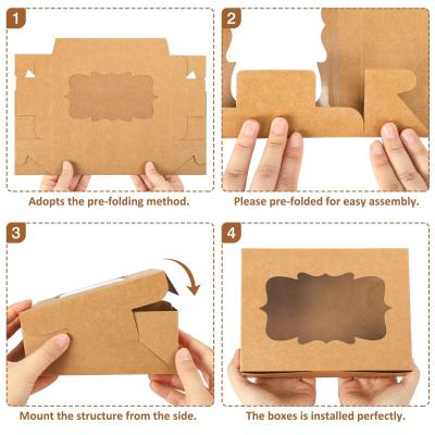 White Food Grade Craft Paper Bakery Biscuit Packaging With PVC Window