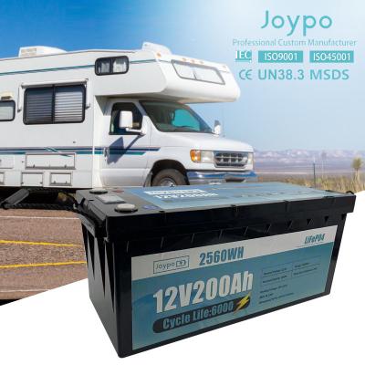 Deep Cycle LiFePO4 Battery 12V 24V 200Ah For RV Solar Camping Cabin Marine