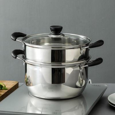 China Wholesale TOP Seller Cookware Silver Cooker Soup Pots Round Steamer Cooker Steam Cooking Pot For Kitchen for sale