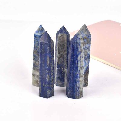 Cina Hexagonal Prismatic Crystal Lapis Lazis Crystal Point Crystal Point Gifts For Home Decoration Natural Healing Europe Wholesale in vendita