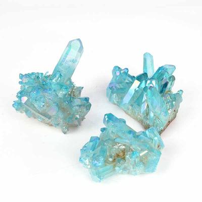 Cina Europe Wholesale High Quality Blue Plated Crystal Cluster Healing Mineral Specimens Home Decoration and Gifts in vendita