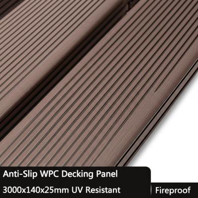 China Anti-Rutsch WPC-Dielenpaneel 3000x140x25mm UV-beständig feuerfest zu verkaufen