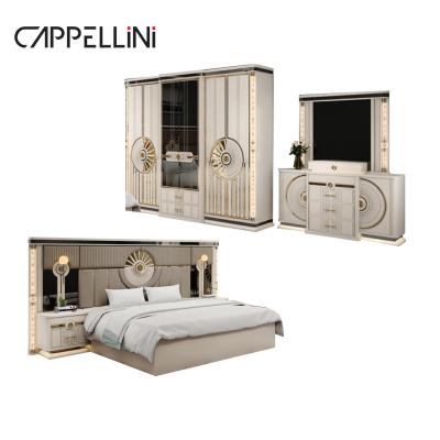Chine Moderne de luxe en bois de taille King Lit en cuir Ensemble de chambre double Maître de maison Reine Full Mdf Ensemble de meubles de chambre en bois à vendre
