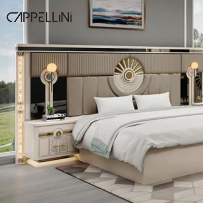 Chine Moderne de luxe en bois de taille King Lit en cuir Ensemble de chambre double Maître de maison Reine Full Mdf Ensemble de meubles de chambre en bois à vendre