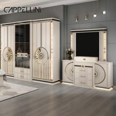 Chine Moderne de luxe en bois de taille King Lit en cuir Ensemble de chambre double Maître de maison Reine Full Mdf Ensemble de meubles de chambre en bois à vendre