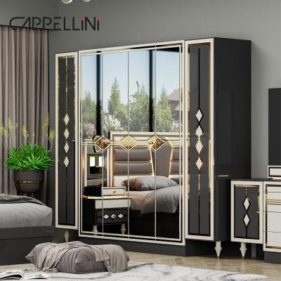 Chine Ensemble de lit en bois moderne en cuir double King Size Meubles pour la maison Modulaire En bois Queen Ensemble de chambre de luxe complet Meubles à vendre