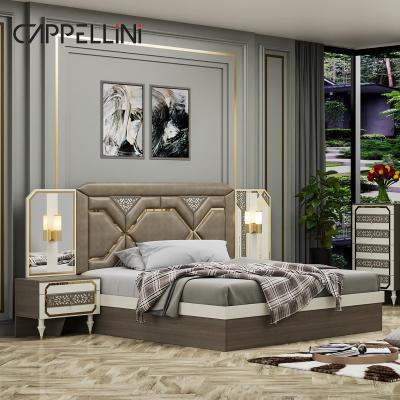 Chine Chambre de lit en cuir de taille double en bois moderne pas cher à vendre