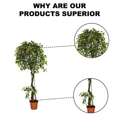 Cina La dimensione su ordinazione 200cm Cherry Artificial Landscape Trees With fruttifica verde in Four Seasons in vendita