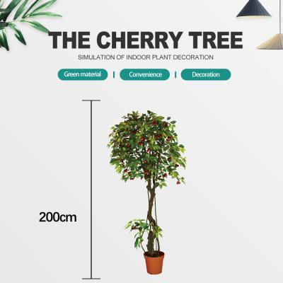Cina La dimensione su ordinazione 200cm Cherry Artificial Landscape Trees With fruttifica verde in Four Seasons in vendita
