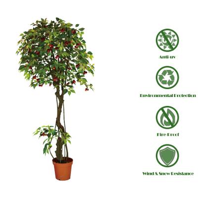 Cina La dimensione su ordinazione 200cm Cherry Artificial Landscape Trees With fruttifica verde in Four Seasons in vendita