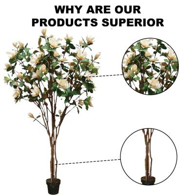 Cina 1.5m Artificial Potted Floor Plants Magnolia Tree For Dining Room in vendita