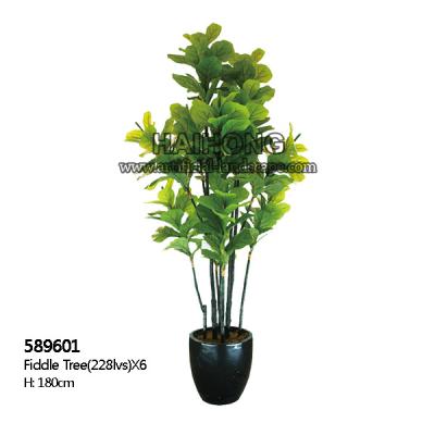 China Anti UV Artificial Potted Floor Plants High Simulation Perennial Fiddle Tree for sale