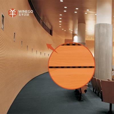 Grooved Wooden Acoustic Panels Interior Conference Hall Wood Wall Paneling Sound
