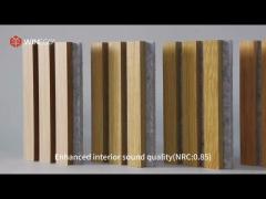 ブラックオーク アコースティック 木製スレット 壁パネル 600x2400mm 0.85 NRC 音吸収