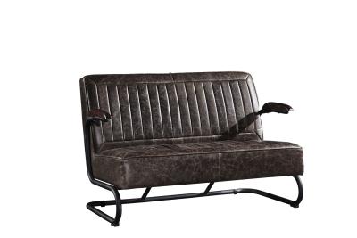 Cina Sofà grigio di Seater del cuoio due delle forniture di ufficio, divano del cuoio di 2 Seater con la struttura del ferro in vendita