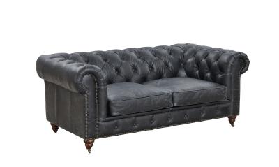 Cina Sofà di cuoio di Seater di stile d'annata americano due per la mobilia hotel/della casa in vendita