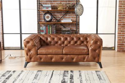 Cina Strato di cuoio di lusso leggero sofà/due di Chesterfield Seater del cuoio di Europa in vendita