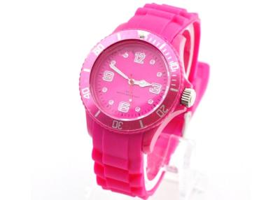 China O OEM/ODM projeta o relógio cor-de-rosa do gelo do silicone/o relógio da geléia silicone do elástico à venda