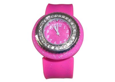 China Relógio preciso da geléia do silicone do diamante de Rosa do movimento de quartzo, relógio da batida à venda