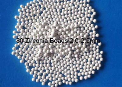 Κίνα 80 αλέθοντας μέσα Zirconia χαντρών Zirconia 2,0 - 2,5 χιλ. για τη λείανση των αρίστης ποιότητας χρωμάτων και των μελανιών προς πώληση