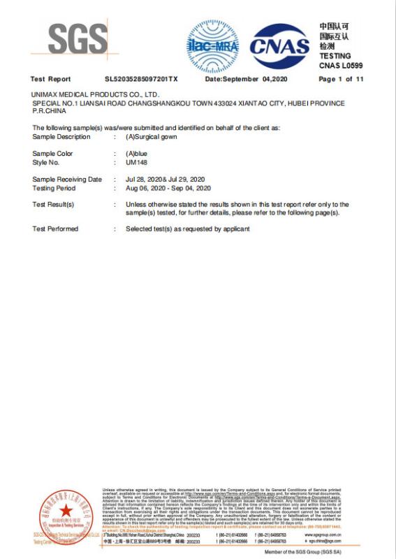 EN13795 - Unimax Medical Products Co., Ltd