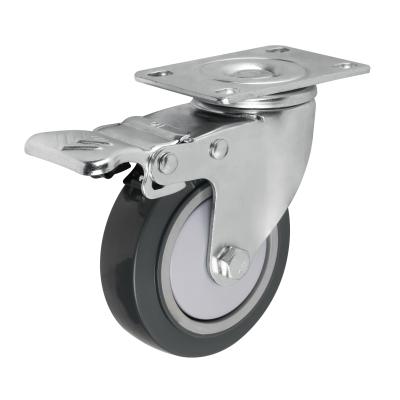 China Extra Heavy Duty Polyurethane Swivel Casters With Brakes 100kg-130kg Load for sale