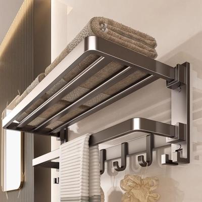 China Wall Mountd Hotel Household Towel Rack High Grade Stainless Steel Bathroom Towel Rails for sale