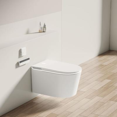 China Automatic Ceramic Wall Mounted Smart Toilet Integrated High End Modern Style for sale
