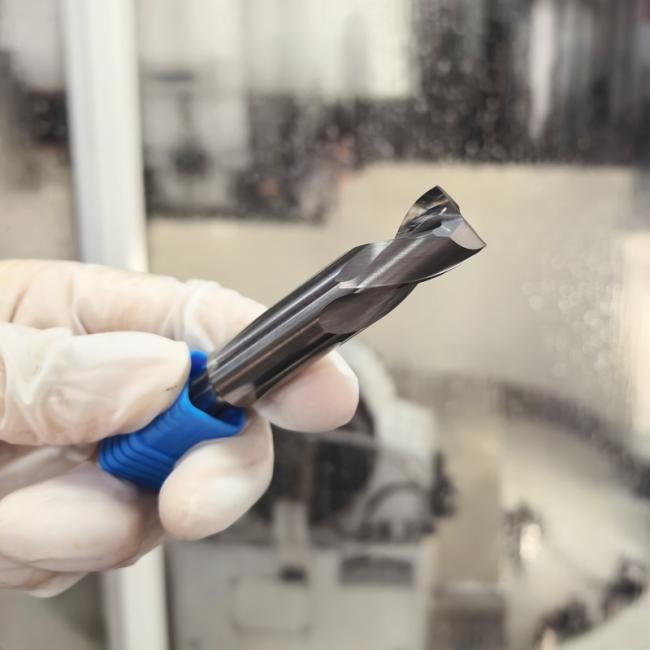 AMG Flat Bottom Carbide Drill in operation