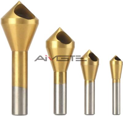 China HSS Slanting Hole Countersink Drill Bit Deburring with Rounded Oblique Hole and Inner Hole for sale