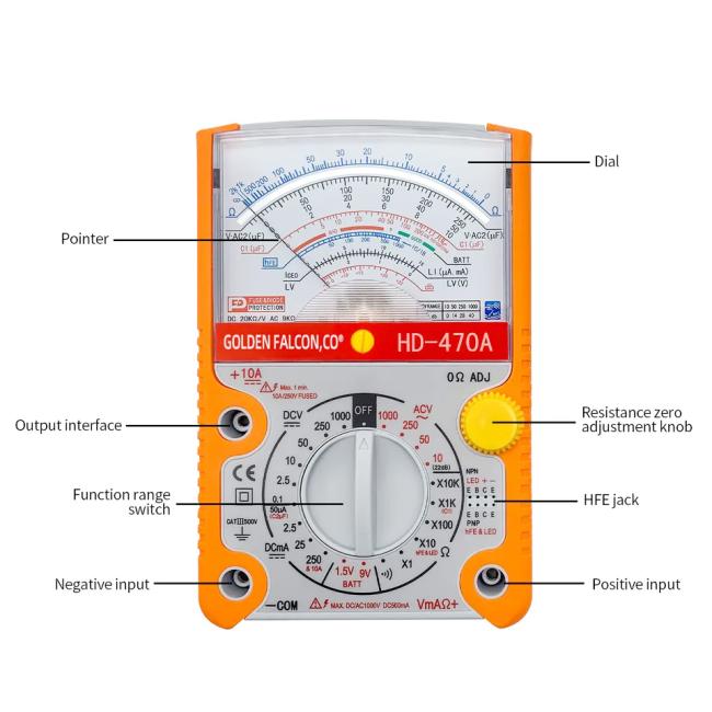 High Precision Mini Analog Multimeter Portable Pocket Size Tester for Home Electrician Student Lab Measurement