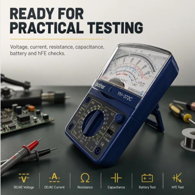 IMHOO YH-372C Analog Manual Range Multimeter AC DC Voltage Current Resistance 10A Multi Meter Multimetro Tester ODM CE