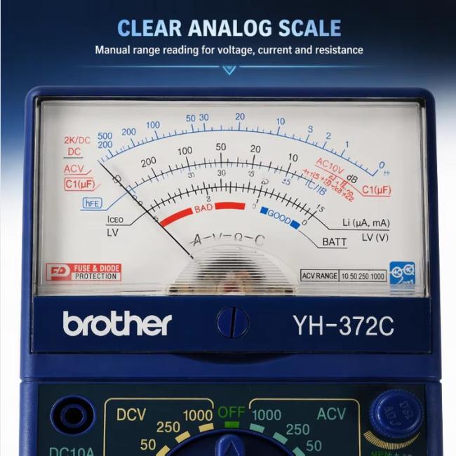 IMHOO YH-372C Analog Manual Range Multimeter AC DC Voltage Current Resistance 10A Multi Meter Multimetro Tester ODM CE