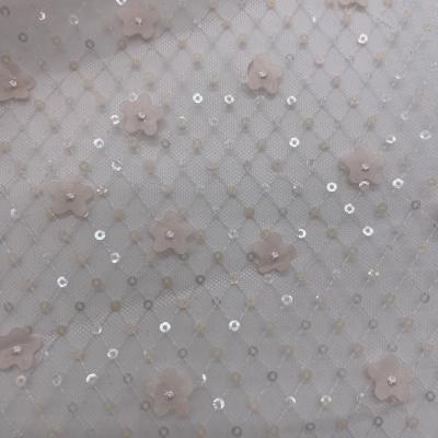 Cina Disegni Glitter ricamo tessuto leggero M13-029 in vendita