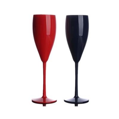 Cina Champagne Glasses Party Red Polycarbonate di plastica riutilizzabile Champagne Flutes 240ml 8.5oz in vendita
