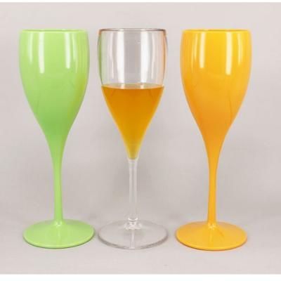 Cina Reusable Dishwasher Safe Plastic Champagne Glasses Unbreakable Acrylic Champagne Flutes in vendita