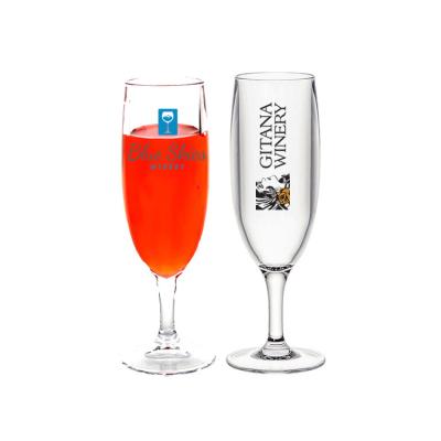 China Champagne Glasses plástico reciclável superior 180ml 6oz inquebrável à venda