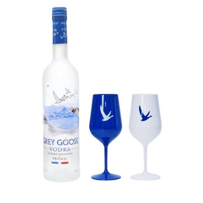 China Blue White Grey Goose Acrylic Glasses Party Vodka Cocktail Plastic Glasses for sale