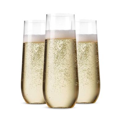 China Produtos vidreiros acanelados Stemless inquebráveis de Tritan Champagne Flutes Bar Plastic Champagne à venda